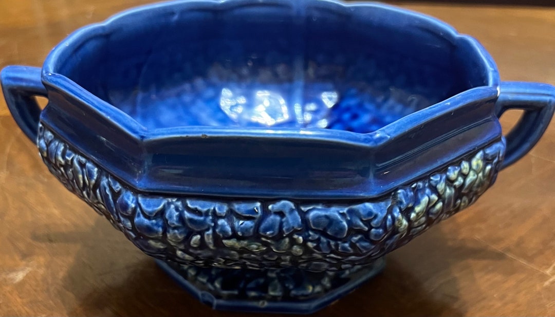 Blue Inarco Pebbleware Pottery Bowl,succulent Bulb Planter, Vintage 50s ...