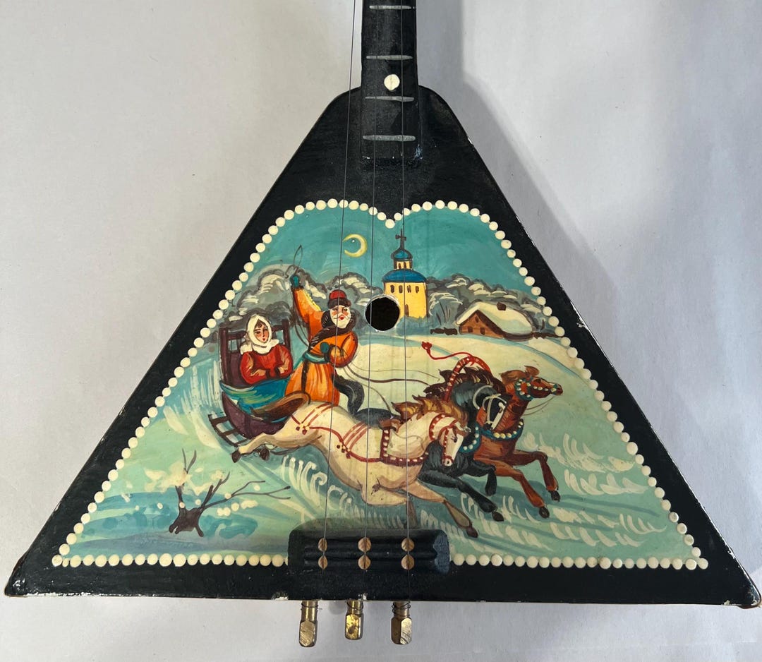 Vintage Russian Hand Painted Balalaika Folk Instrument, 3 Stringed - Etsy