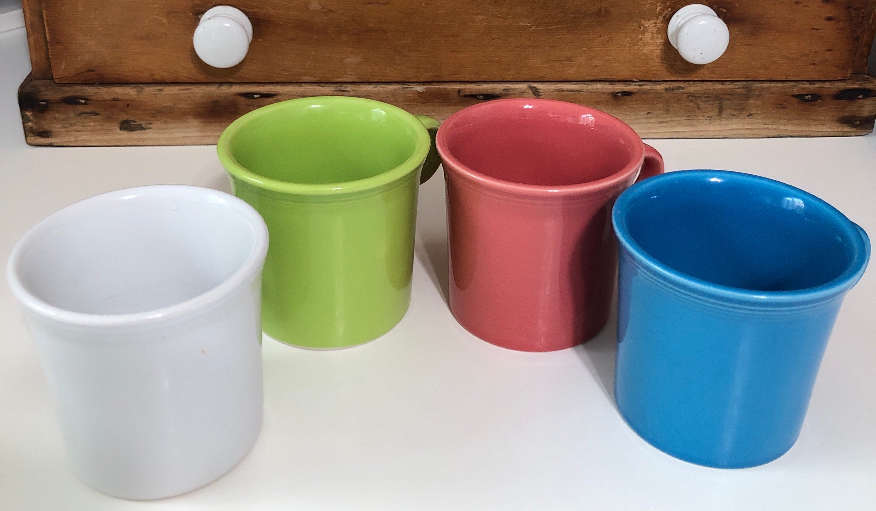 Vintage Fiesta Mugs, Set of 4 Mugs as Shown, Fiestaware Homer Laughlin ...