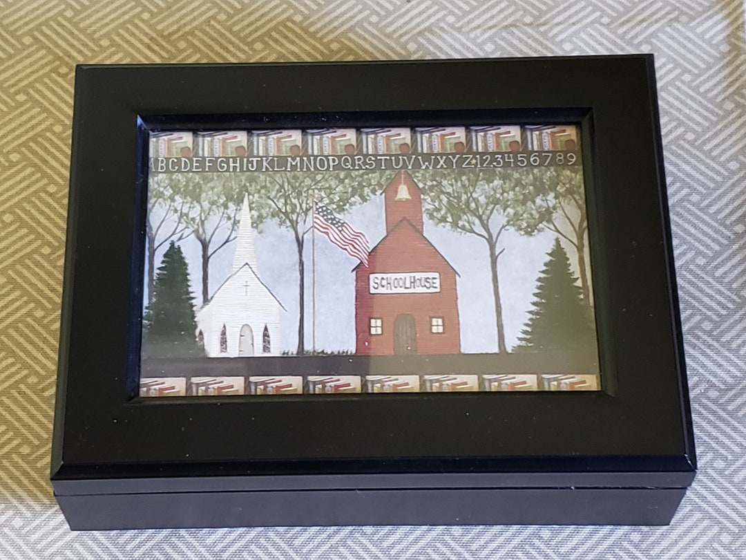 Jewelry/trinket Box 8" X 6" Warren Kimble School House - Etsy