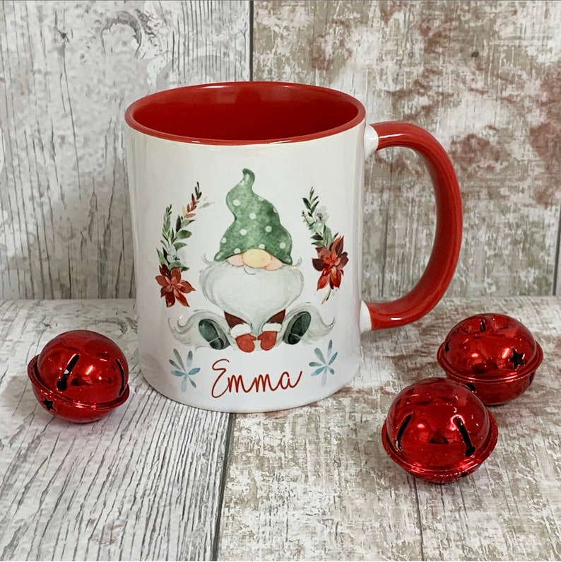 Personalised Christmas Mug Christmas Gnome Gonk Etsy Uk