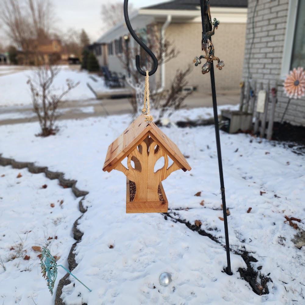 Handmade Large Tree Shape Cedar Bird Feeder - Etsy