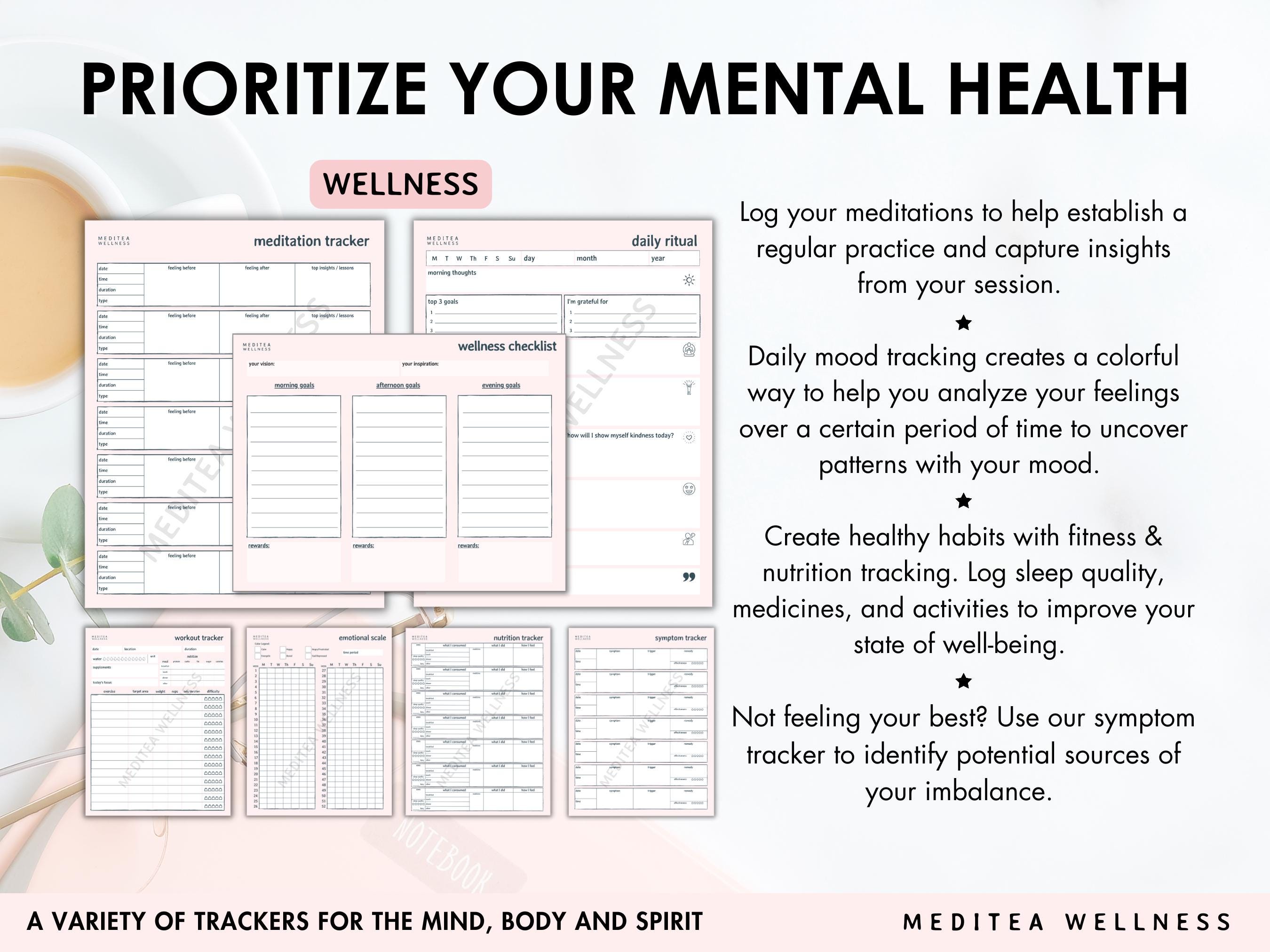 Wellness Planner – 30 Daily, Weekly & Monthly Templates (digital ...