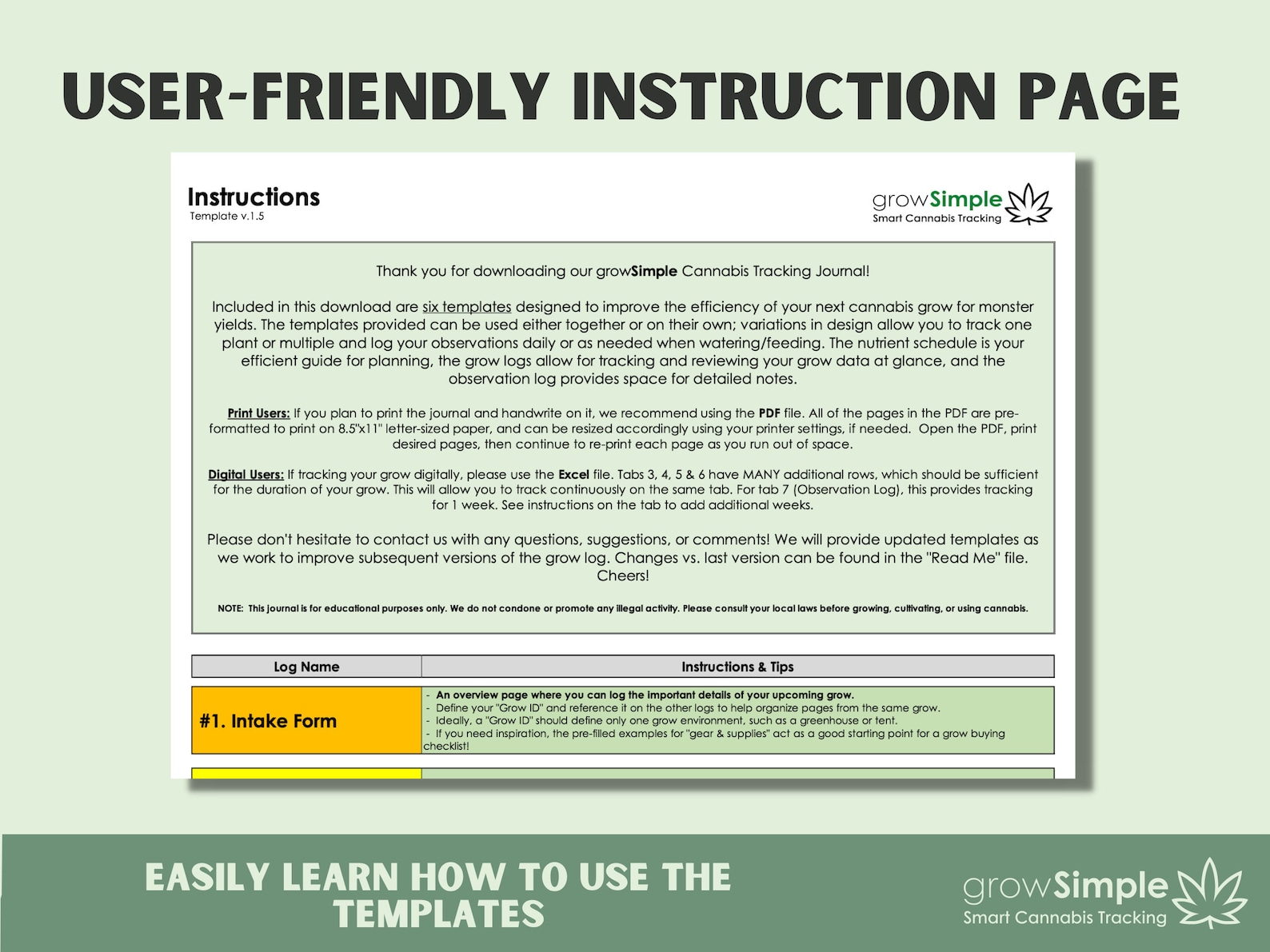 Cannabis Grow Journal / Log With 7 Templates Daily & Weekly - Etsy