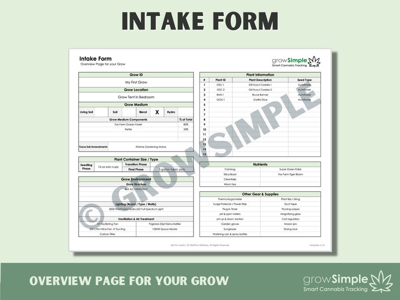 Cannabis Grow Journal / Log With 7 Templates | Daily & Weekly | Digital ...