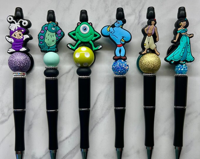 Bear and Friends Beaded Pens, Character Pens, Novelty Pens, Bear, Pig ...