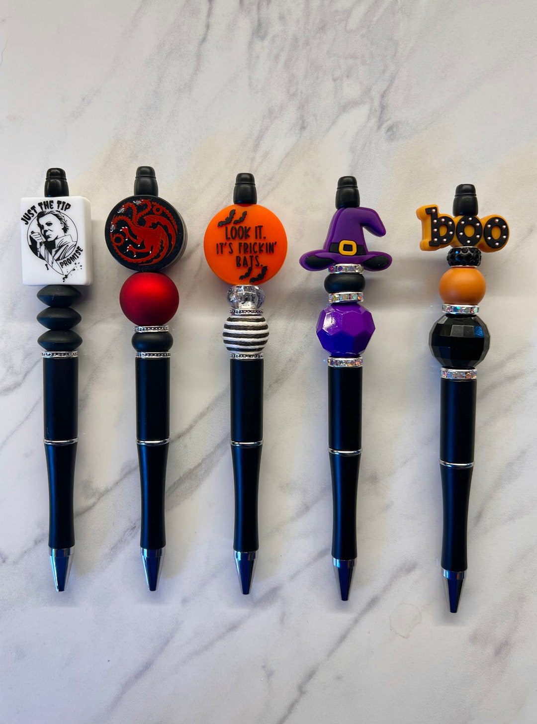Halloween Beaded Pens, Silicone Focal Beads, Gifts, Beaded Pens ...