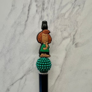 Cartoon Peanuts Character Beaded Pens, Silicone Focal Beads, Peppermint ...