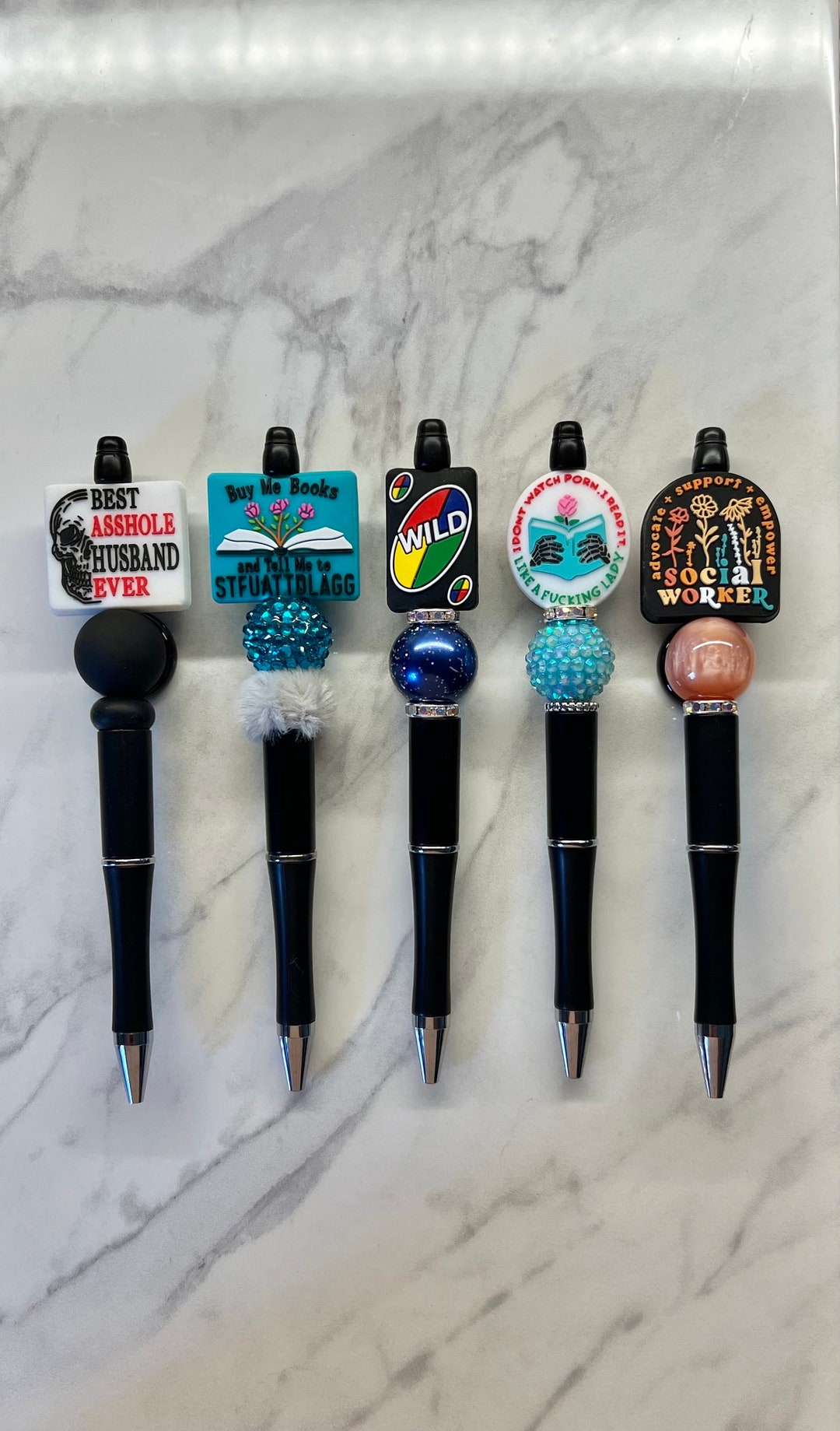 Adult Beaded Pens, Husband, UNO, Lady Reader, Social Worker, Buy Me ...