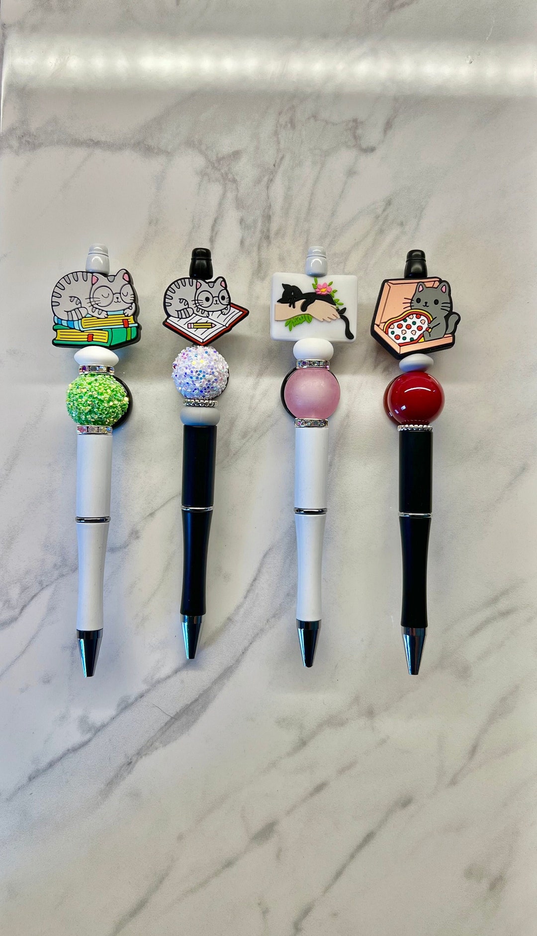 Cat Beaded Pens, Kitty Pens, Book Pens, Cat Lovers Pens, Gift Pens ...