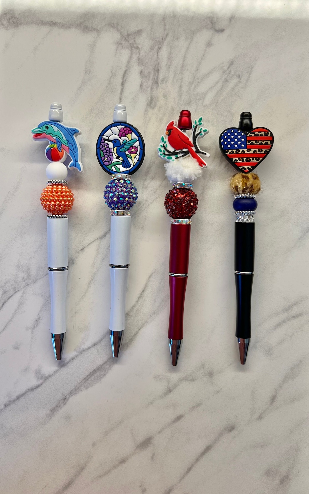 Dolphin, Hummingbird, American Flag, Cardinal, Bead Pens, Bird Pens ...