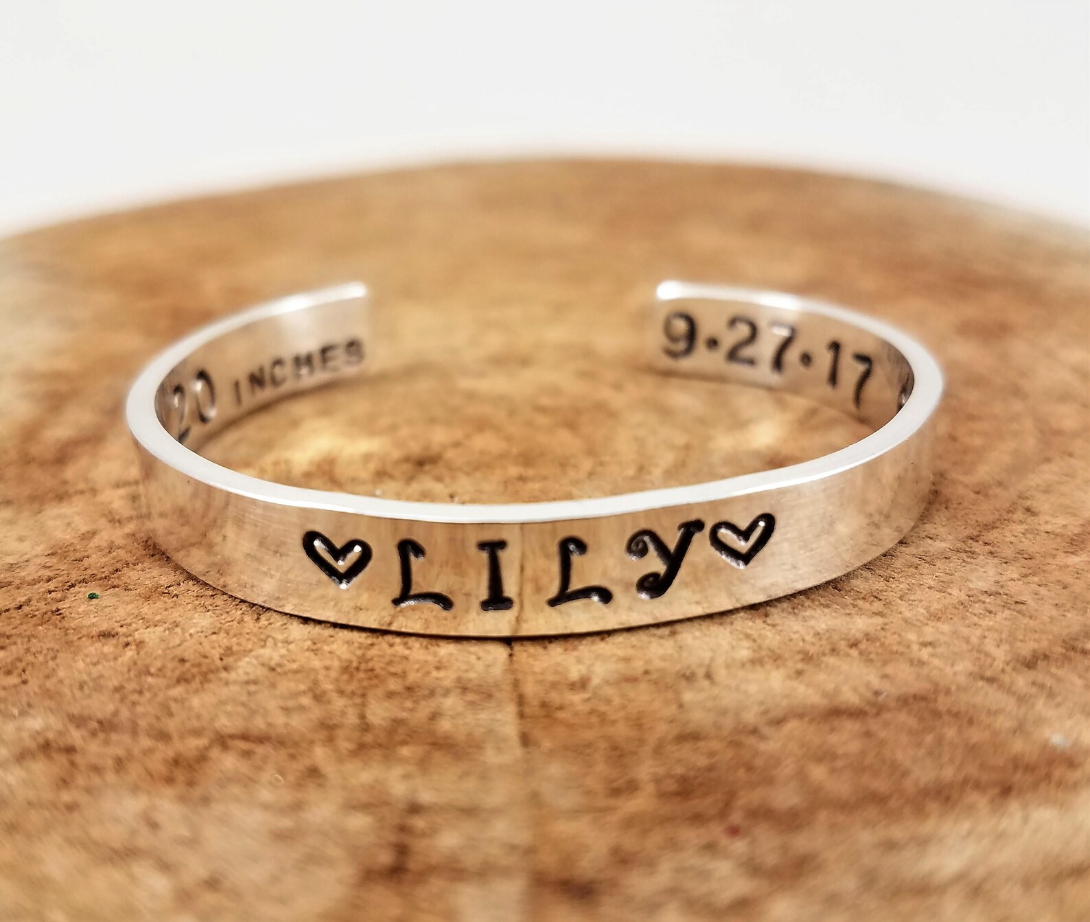 Sterling Silver Infant/baby/newborn Bangles; Hand-stamped; Custom ...