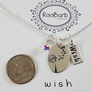 Wish / Dandelion Necklace; Sterling Silver; Custom, Hand-stamped ...
