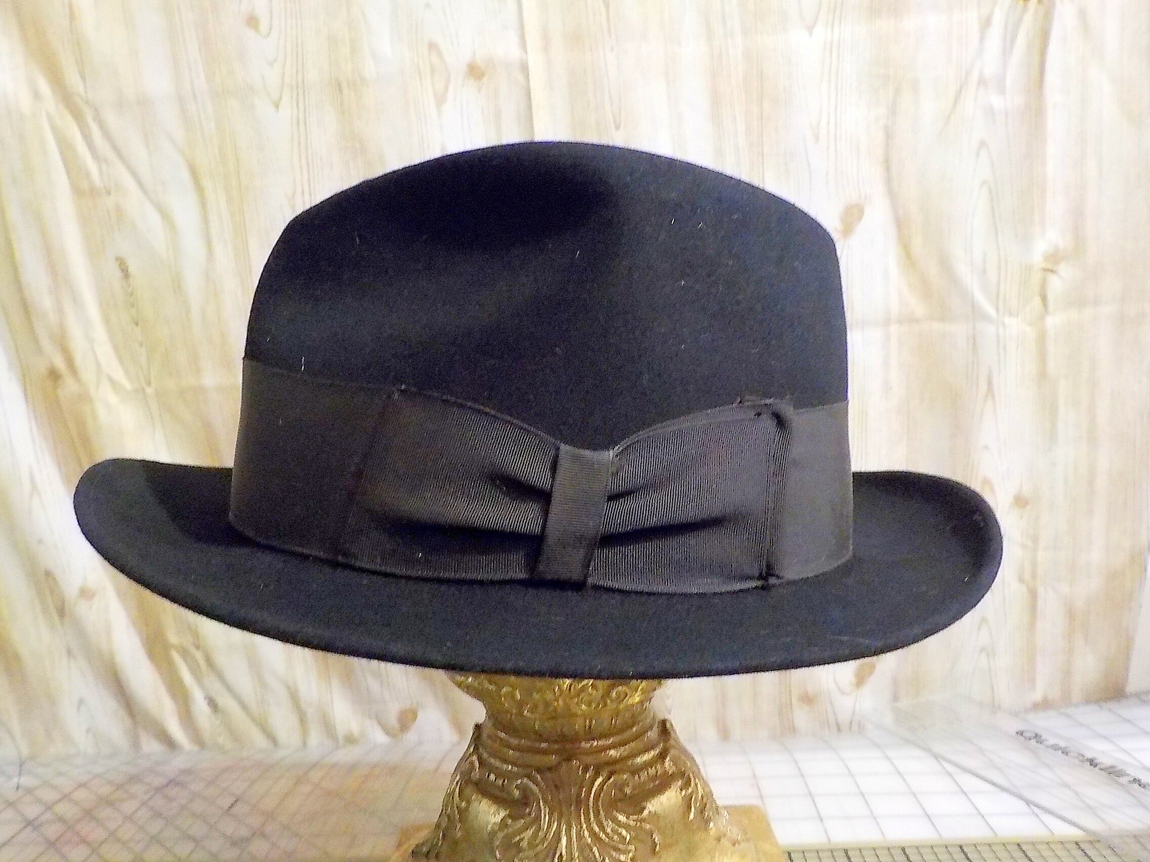 Vintage ALEXANDER Fur Felt Hat, Black Size 7 1/4 - Etsy