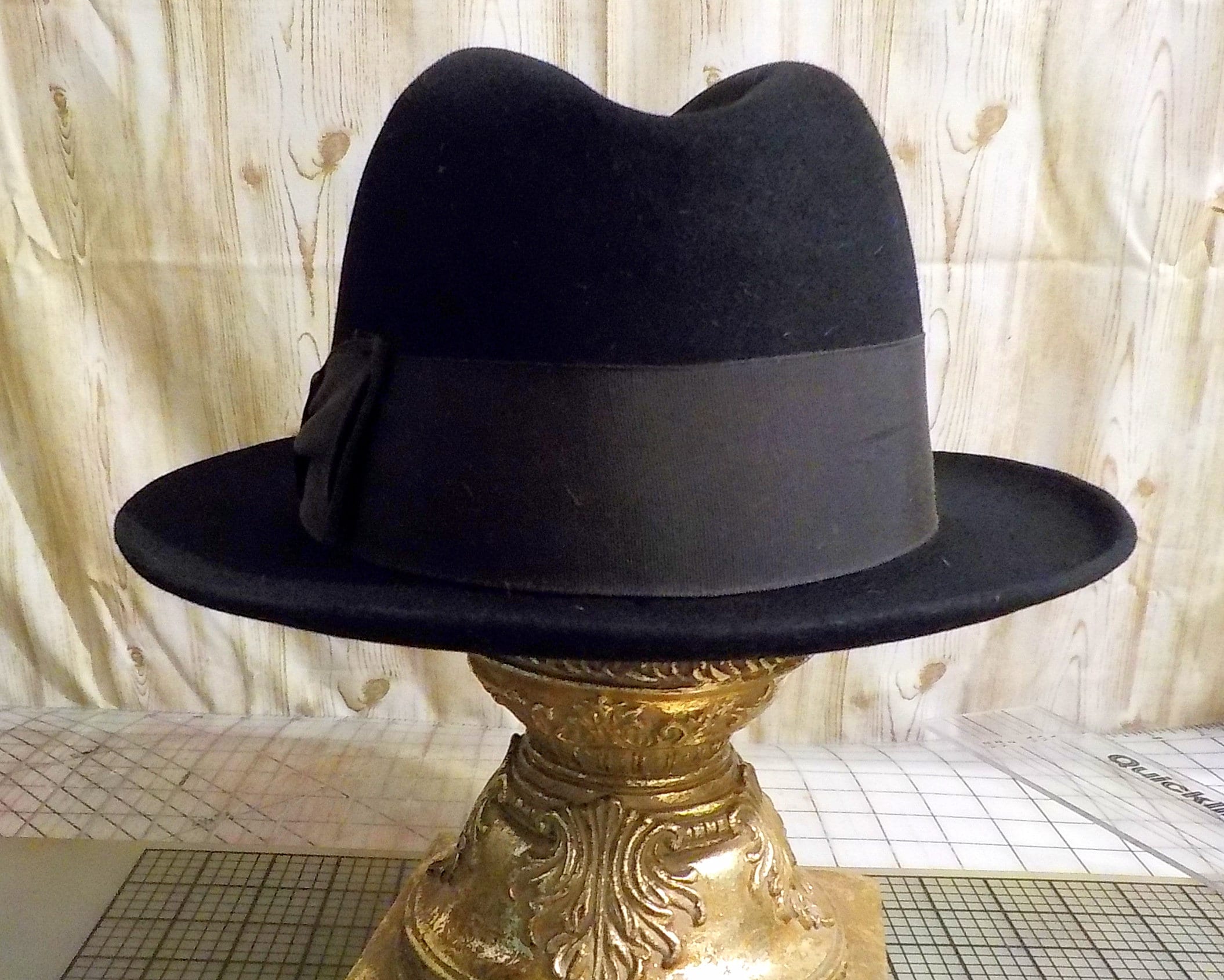 Vintage ALEXANDER Fur Felt Hat, Black Size 7 1/4 - Etsy