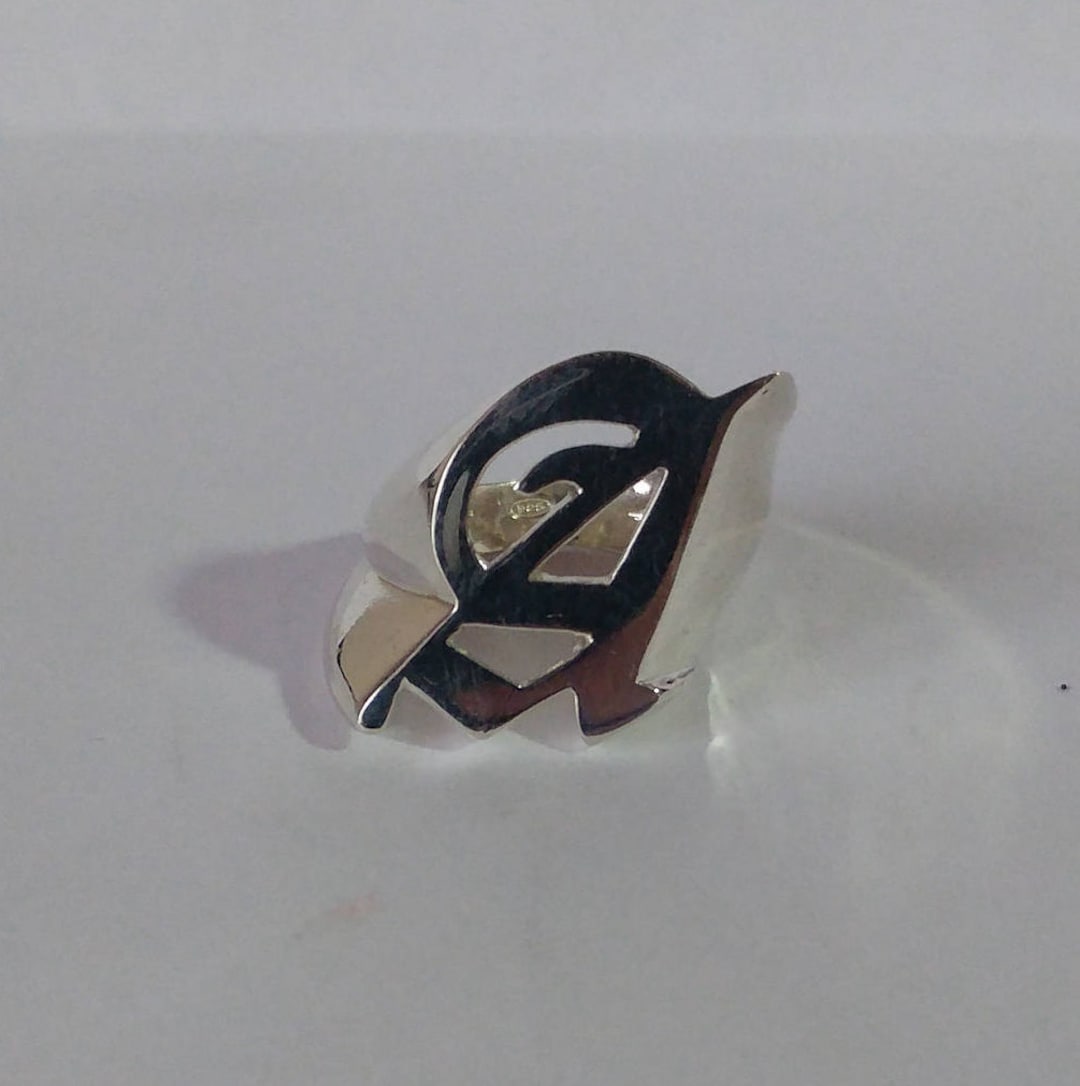 Gothic Letter Ring - Etsy