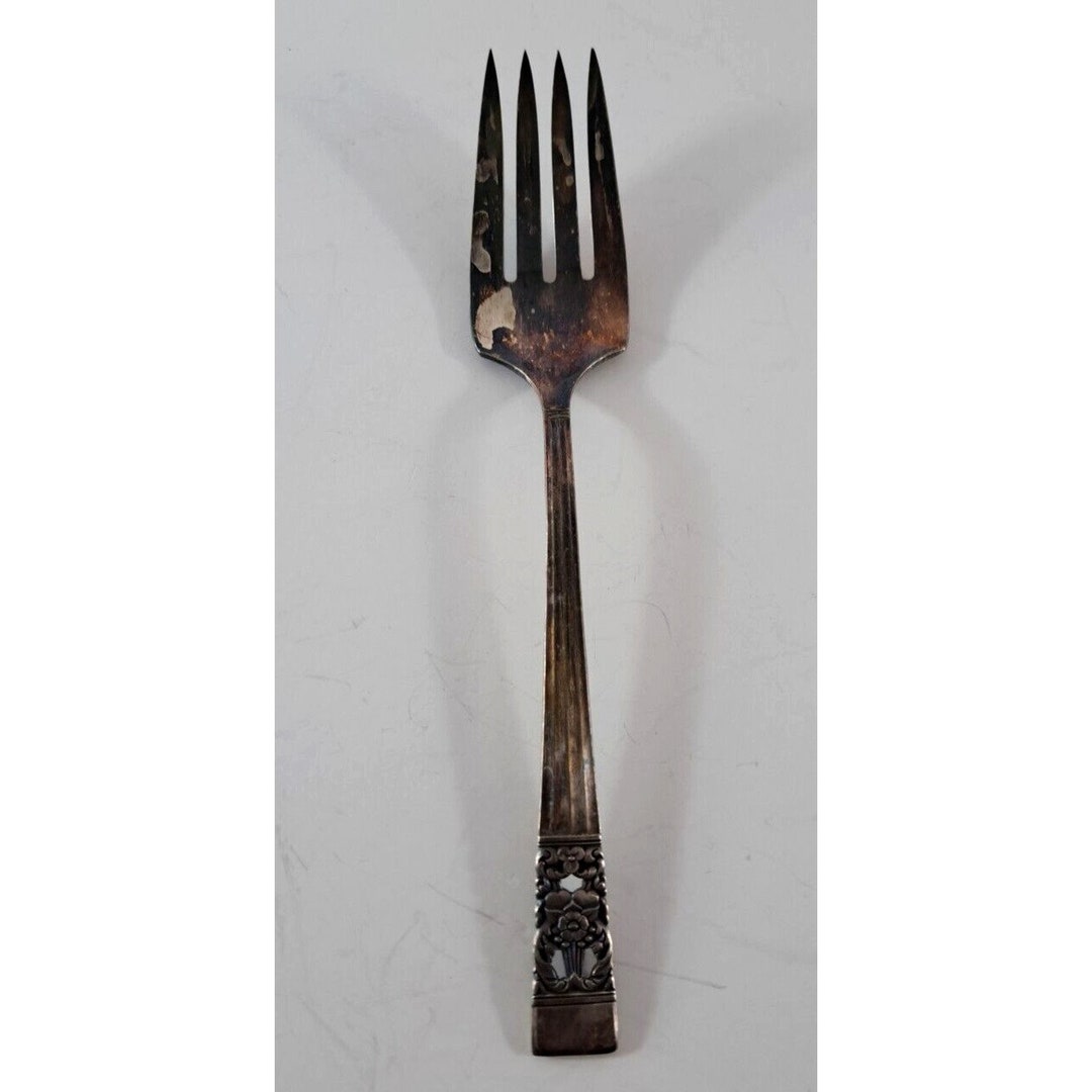 Coronation Oneida Community Flatware Serving Fork Silverplate 1930s Art ...
