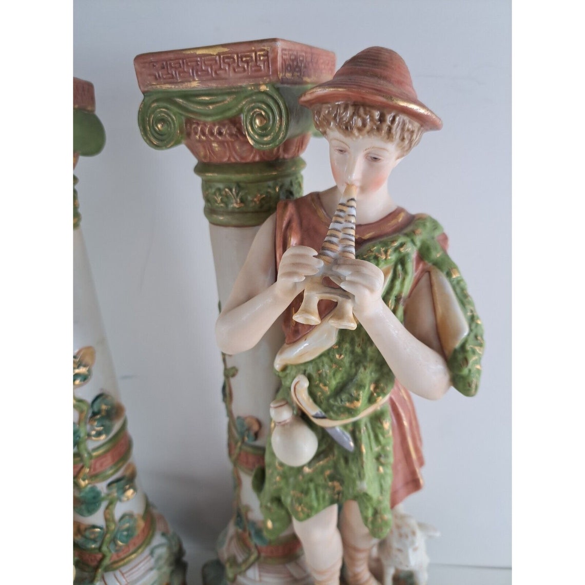 Antique Royal Dux Shepherd Shepherdess Lamp Bases Figures Art Nouveau ...