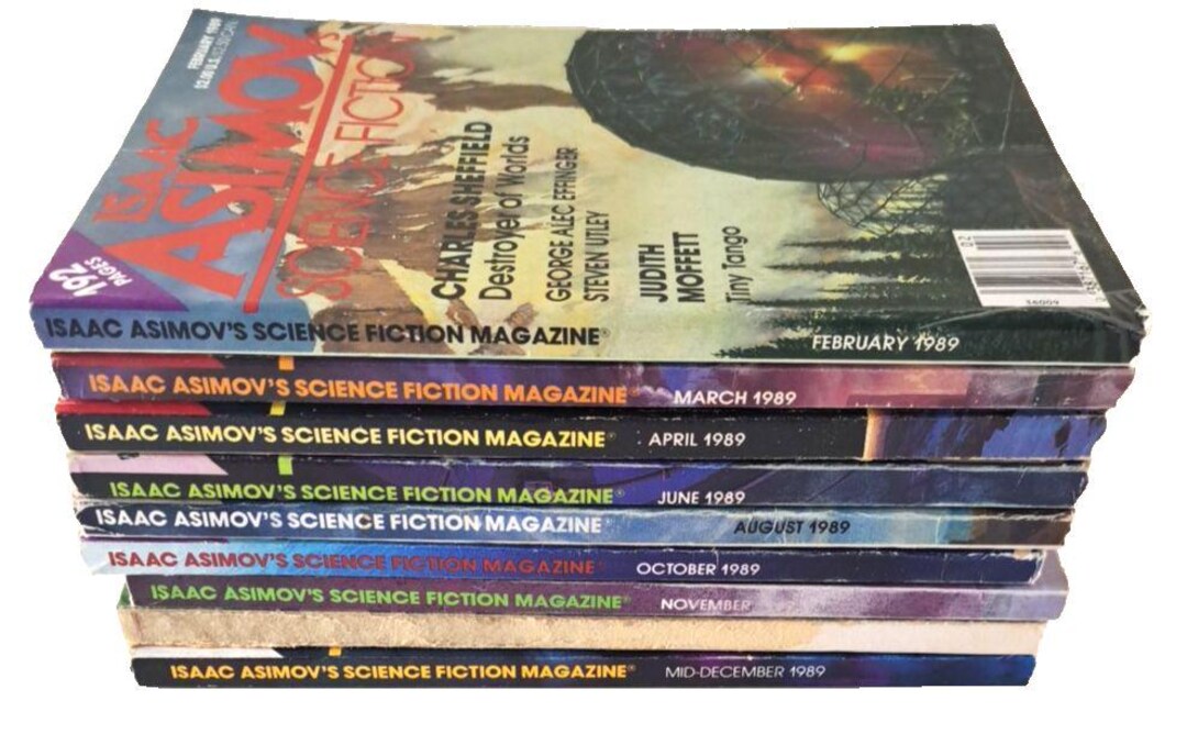 Vintage Isaac Asimovs Science Fiction Magazine Lot of 9 1989 Orson ...