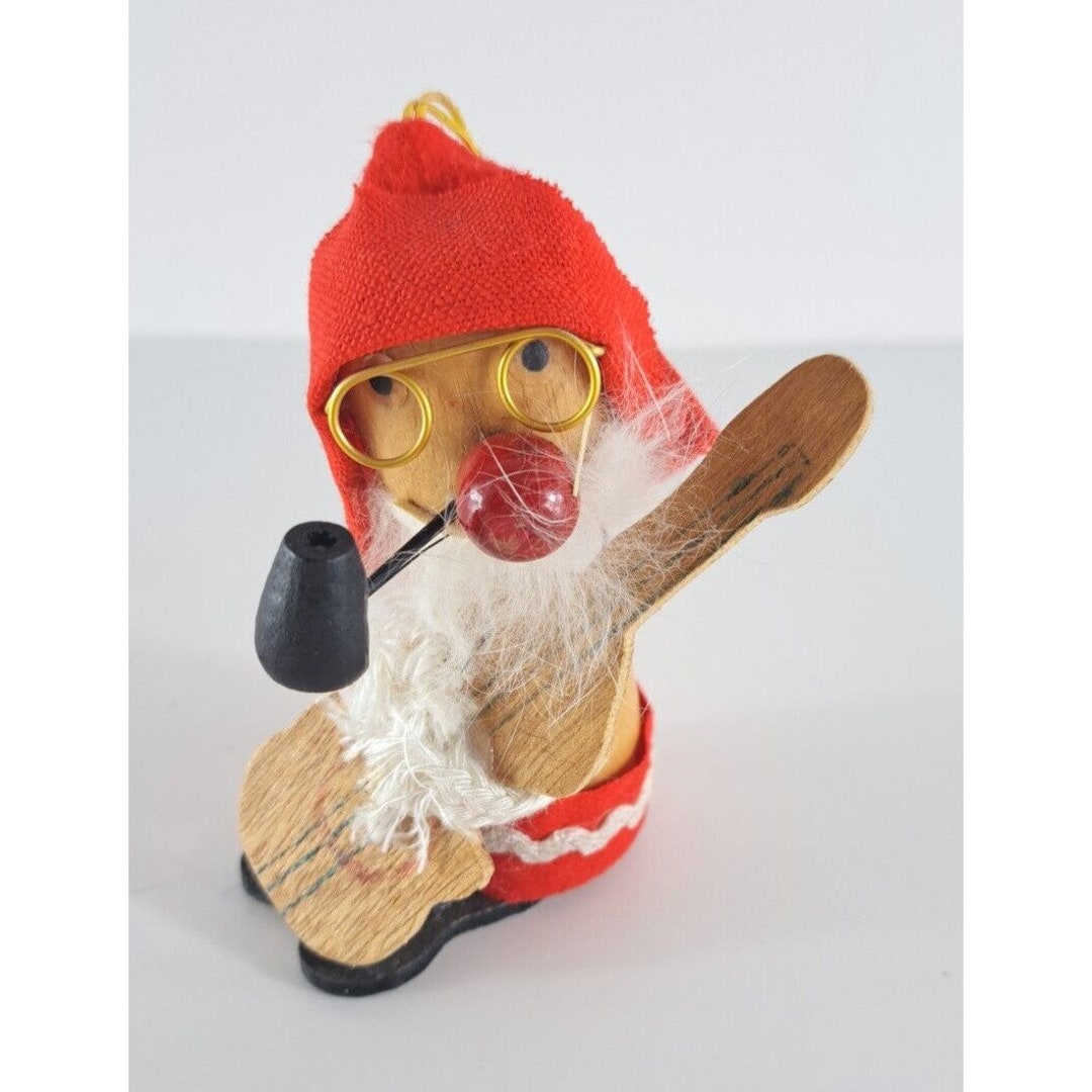 Vintage Santa Bobblehead Christmas Ornament W Guitar Swim Shorts Pipe ...