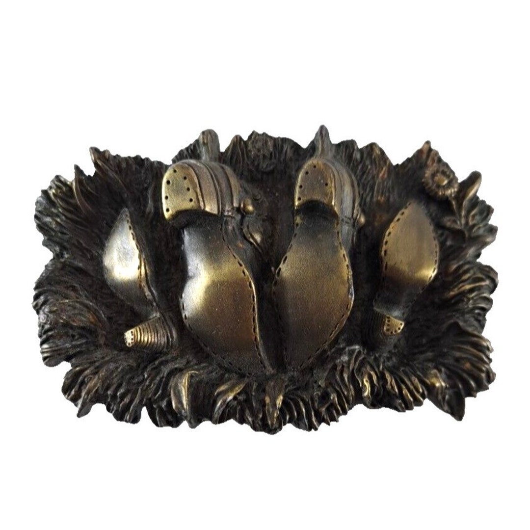 Womens Bergamot Brass Works Knocking Boots Belt Buckle Metal Western 3 ...