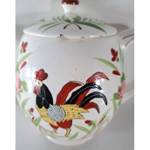 Vintage Lefton Rooster Rose Garden Wall Decor Retro Kitchen Teapot ...