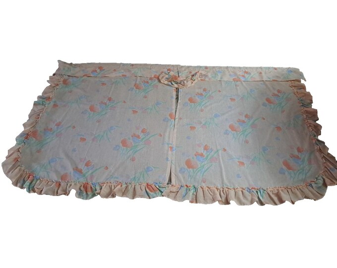 Vintage Sears Curtain With Tie Back Peach Tulip Ruffled Lace ...