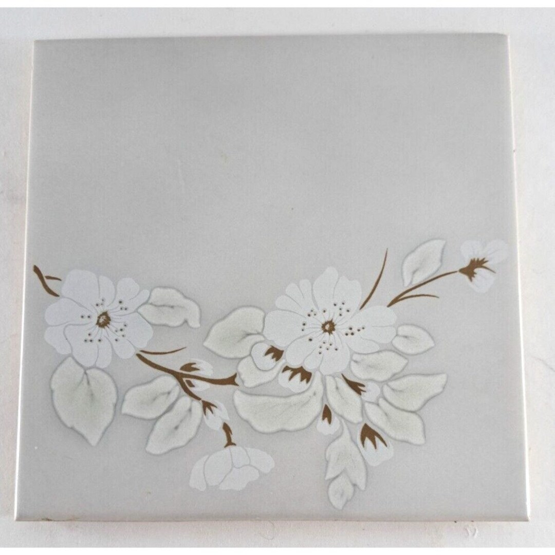 Vintage Wall Tile Textured White W White Flower 6x6 Made in Brazil - Etsy