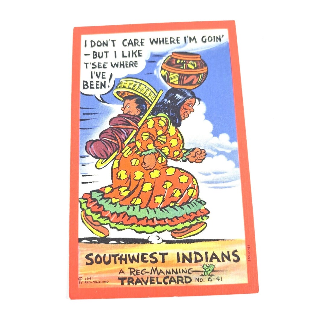 Vintage Reg Manning Postcard Travel Card "southwest Indians" Papoose ...