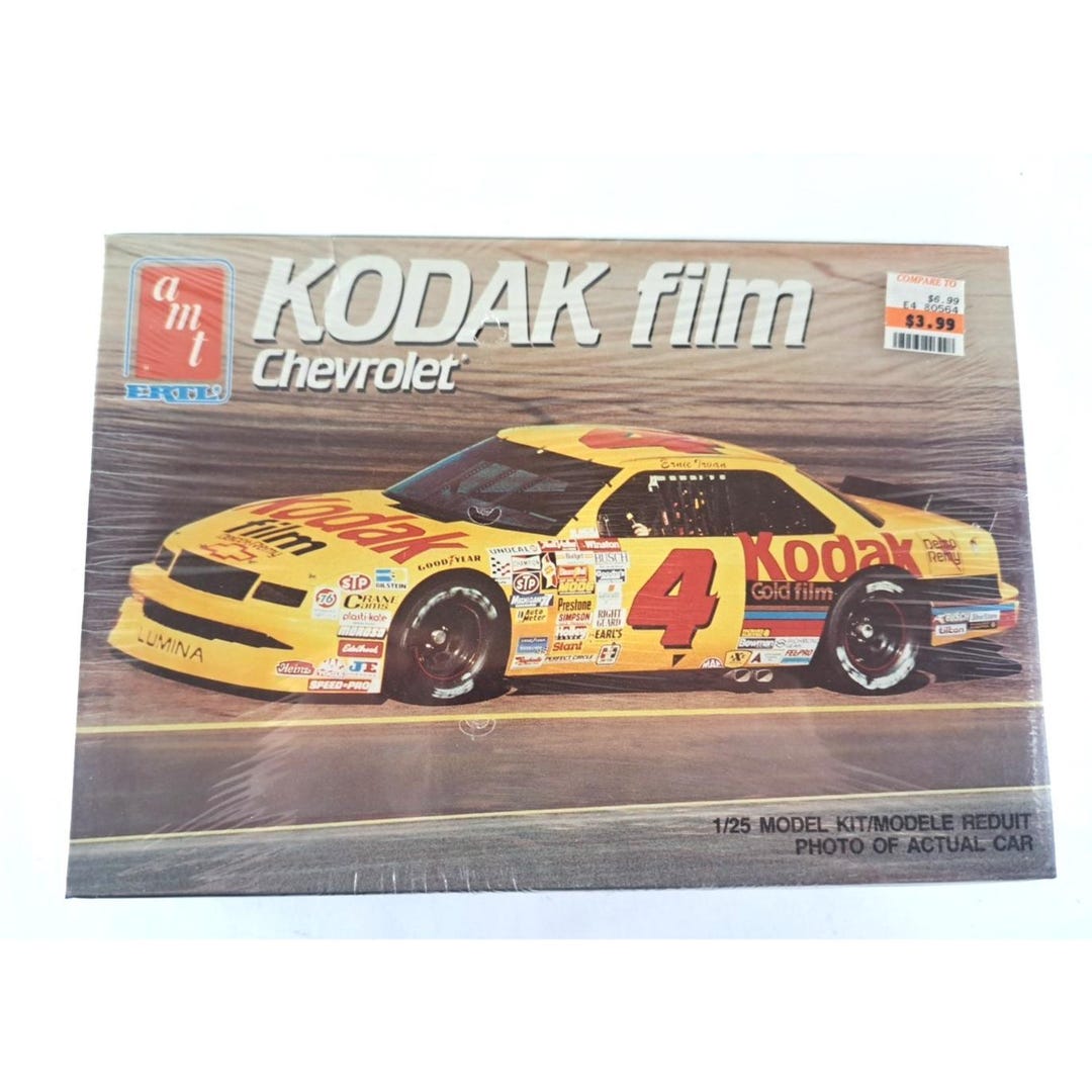 Vintage NEW AMT Ertl Model Car Kit NEW Kodak Film Chevrolet Racecar 1/ ...