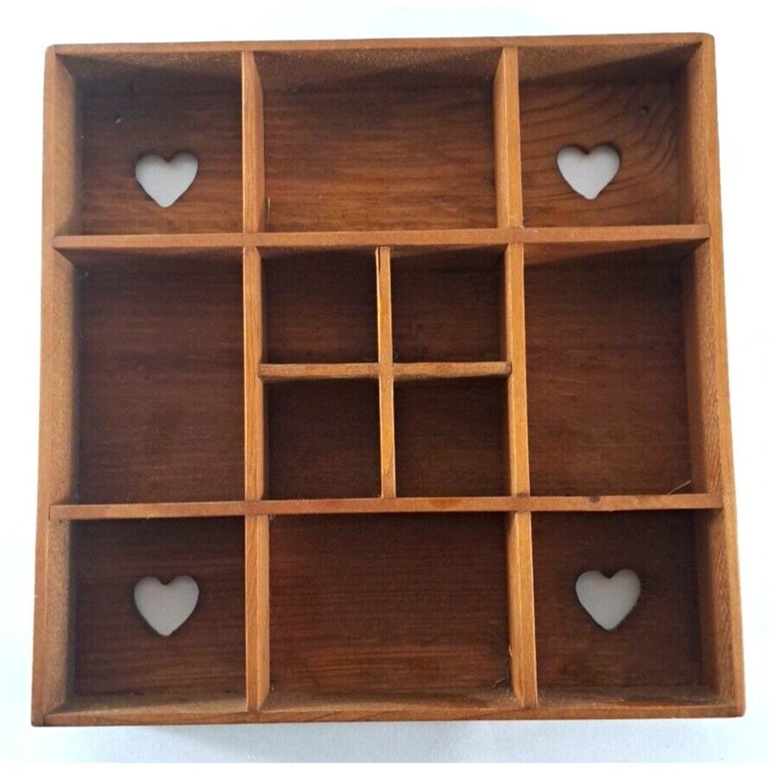 VTG Wooden Wall Shelf for Display Miniatures Primitive Hearts - Etsy