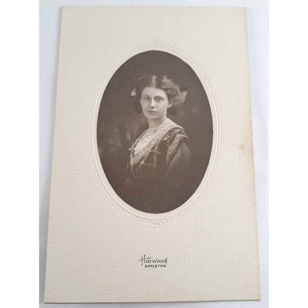 Antique Cabinet Card Photograph Young Woman Teenage Girl Harwood ...