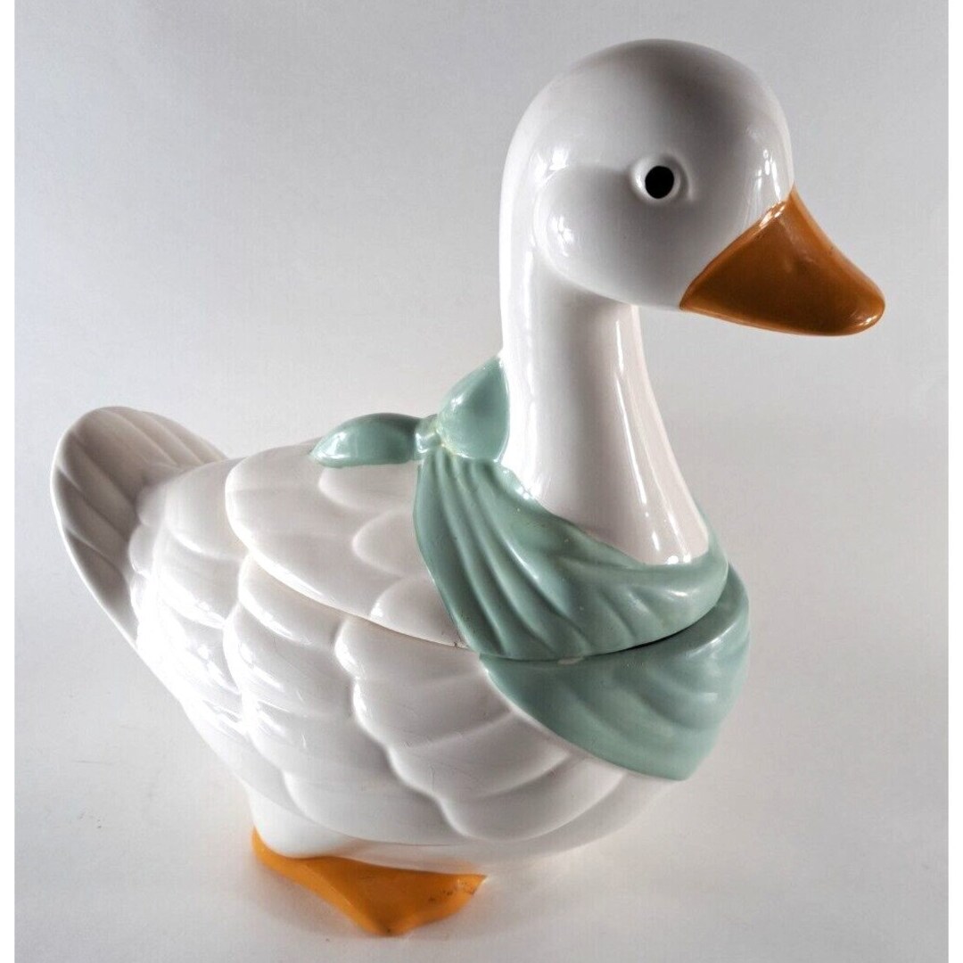 Vintage Country Goose Duck Cookie Jar White Bandanna 1980s - Etsy