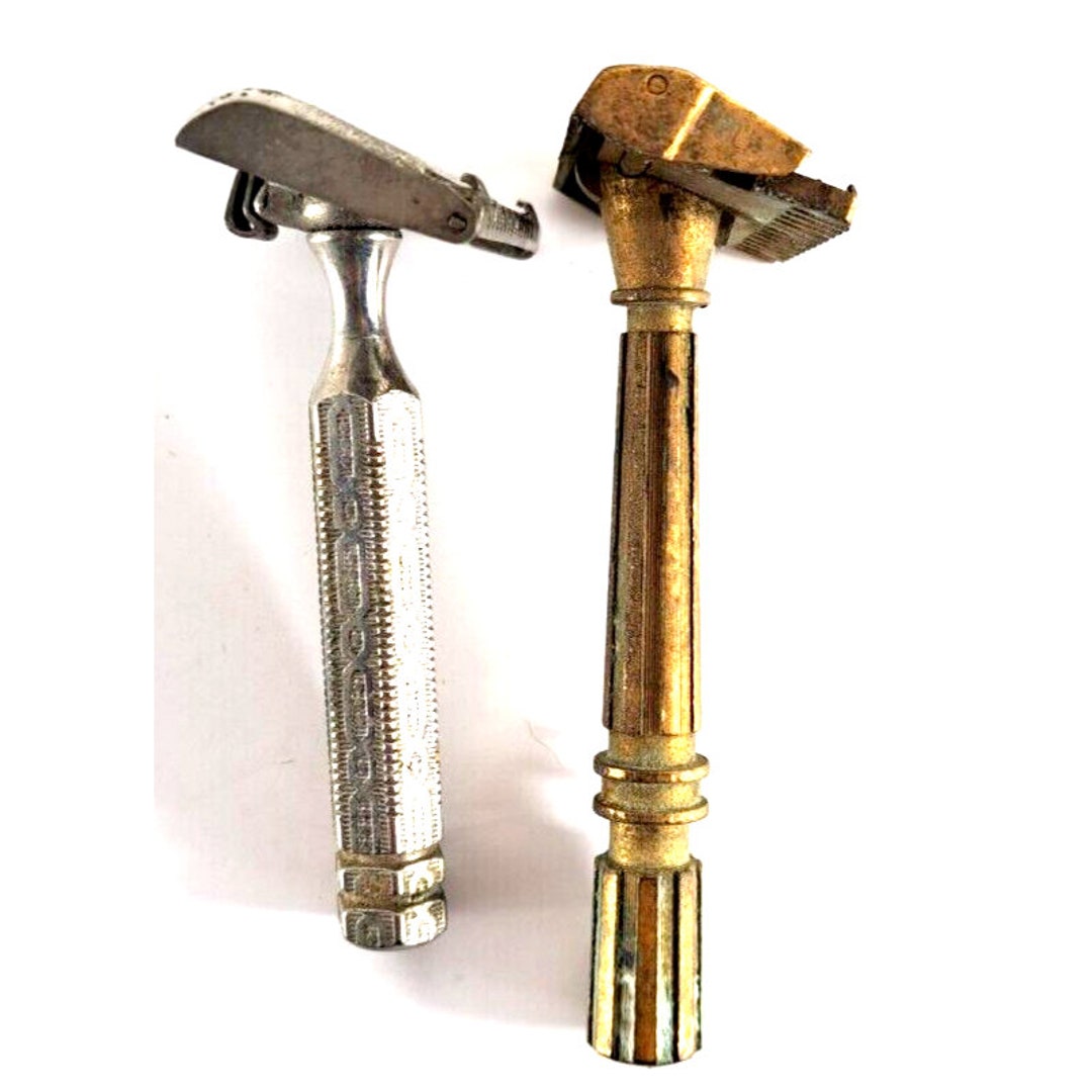 Mens Vintage Razors Gem Micromatic Silver Unmarked Open Comb Single ...