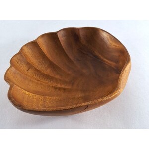 Vintage Monkeypod Wood Dish Serving Bowl Shell Shaped - Etsy