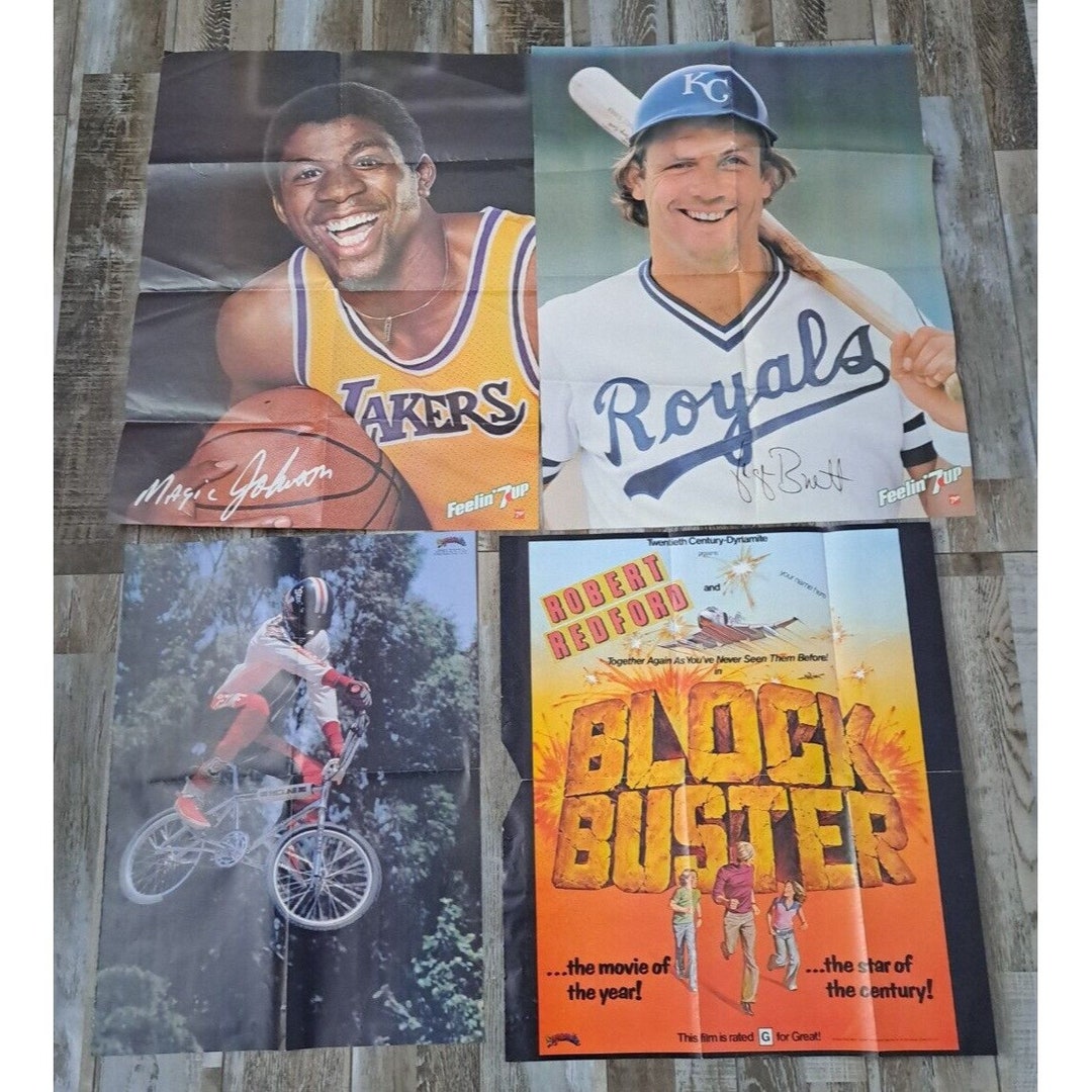 Vintage 1980s Posters Magic Johnson George Brett Royals 7up Dynamite ...