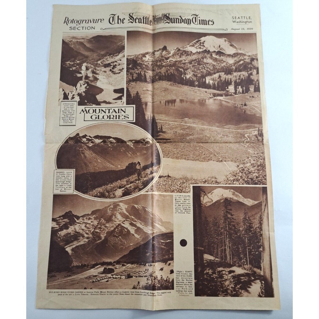 The Seattle Sunday Times August 1939 Rotogravure Section Boulder Dam ...