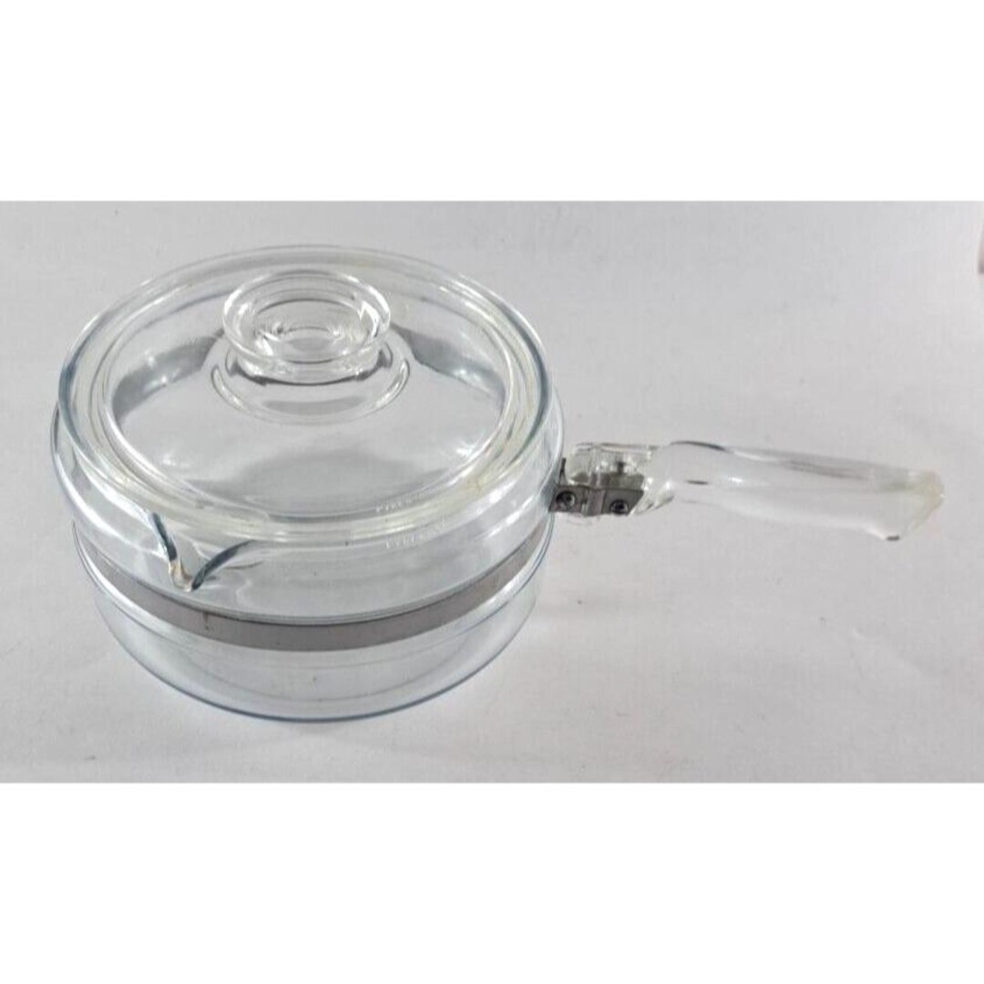 Vintage Pyrex Glass Flameware Saucepan Pot W/ Locking Lid 6213B 1.5 ...