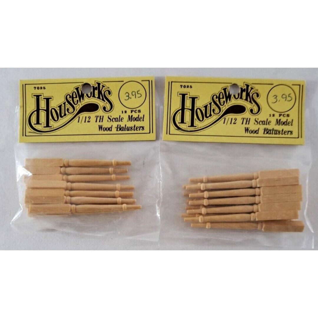 NEW Vintage Houseworks Miniature Dollhouse Wood Balusters 2 Packs 1/12 ...