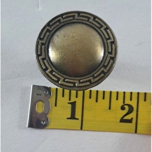 Vintage Round Knobs Greek Key Metal Closet Dresser Pulls Set of 7 Mid ...