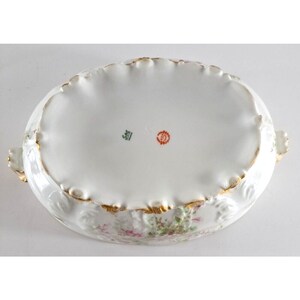 Antique Limoges GDA France Serving Bowl Pink White Flowers Gold Trim Handles - Etsy