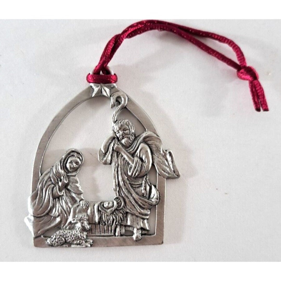 Vintage Seagull Pewter Christmas Ornament Nativity Baby Jesus 1991 ...