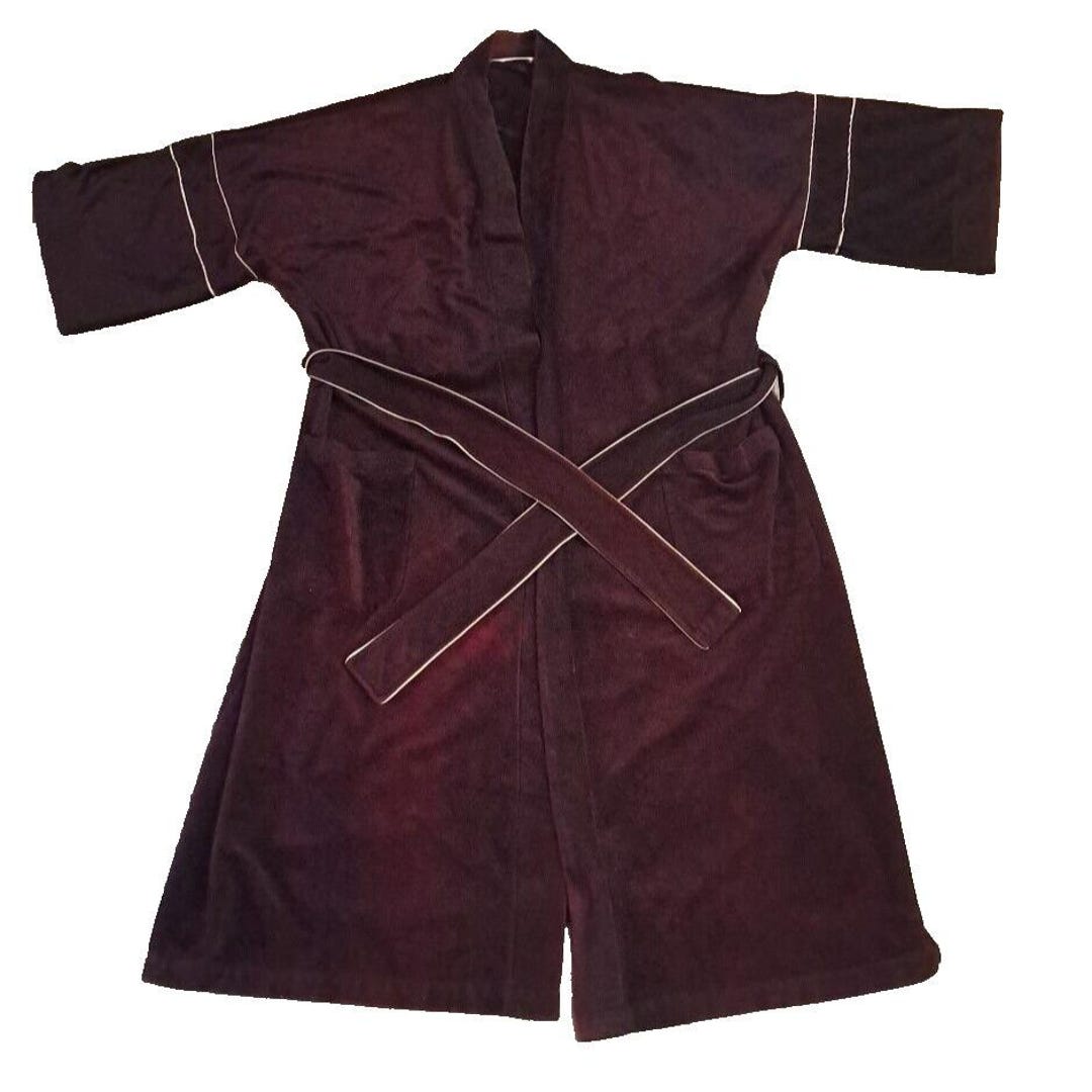 Vintage Mens Velour Robe Munsingwear Rust Red Belted 70s 80s Lounge ...