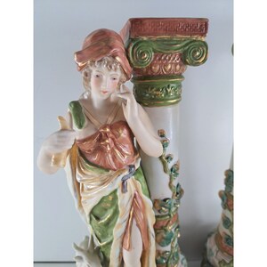 Antique Royal Dux Shepherd Shepherdess Lamp Bases Figures Art Nouveau ...