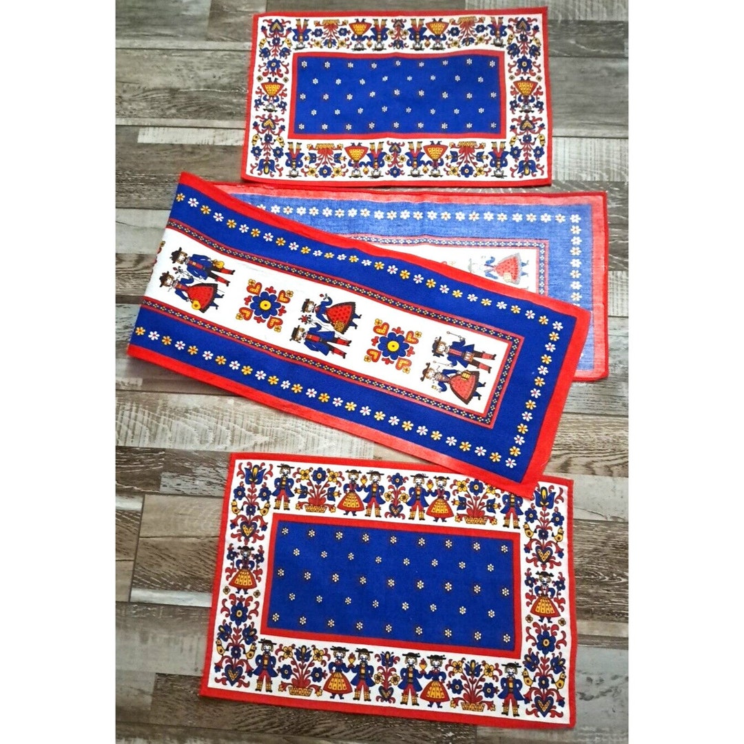 Vintage Kolf Table Runner & Placement Set Traditional Rustic Austria ...