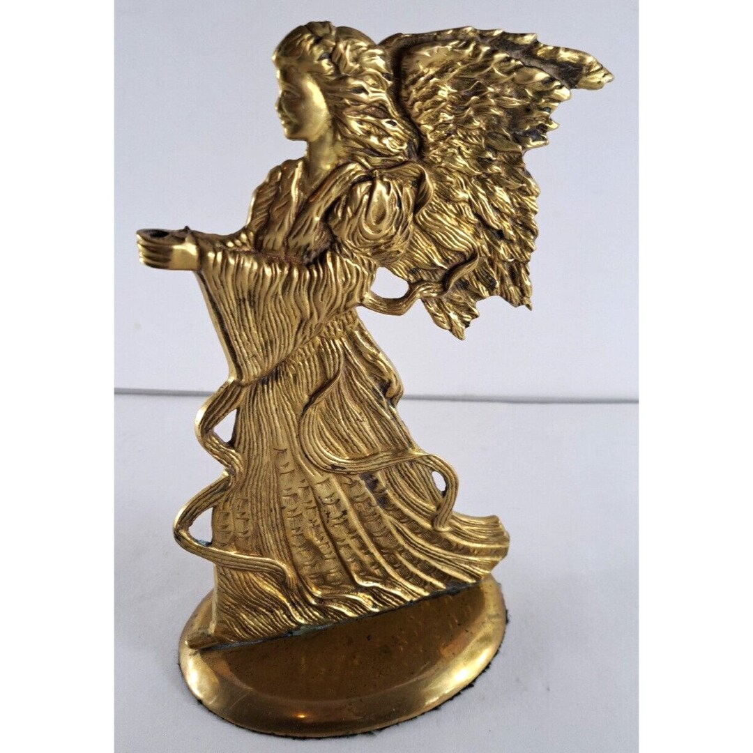 Vintage Brass Angel Figure Candle Holder Christmas Figure Decor India ...