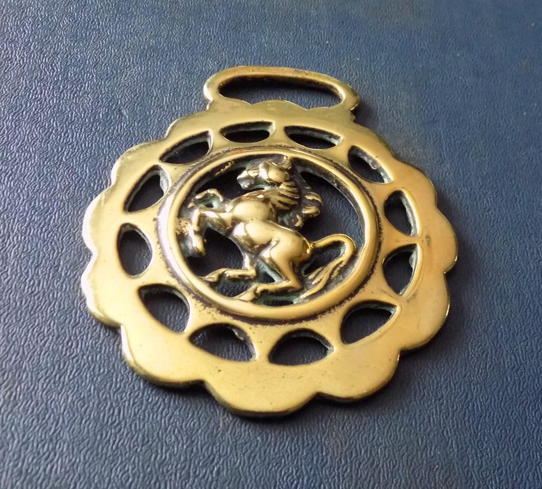 Antique Cast HORSE BRASS HORSE Rampant or Prancing Horse Design in Half ...