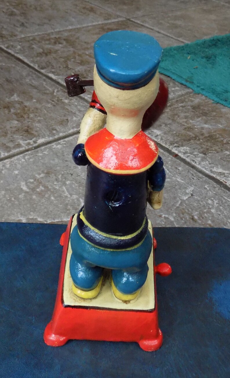 POPEYE the sailor man moving BOXING novelty Figure.Press a | Etsy