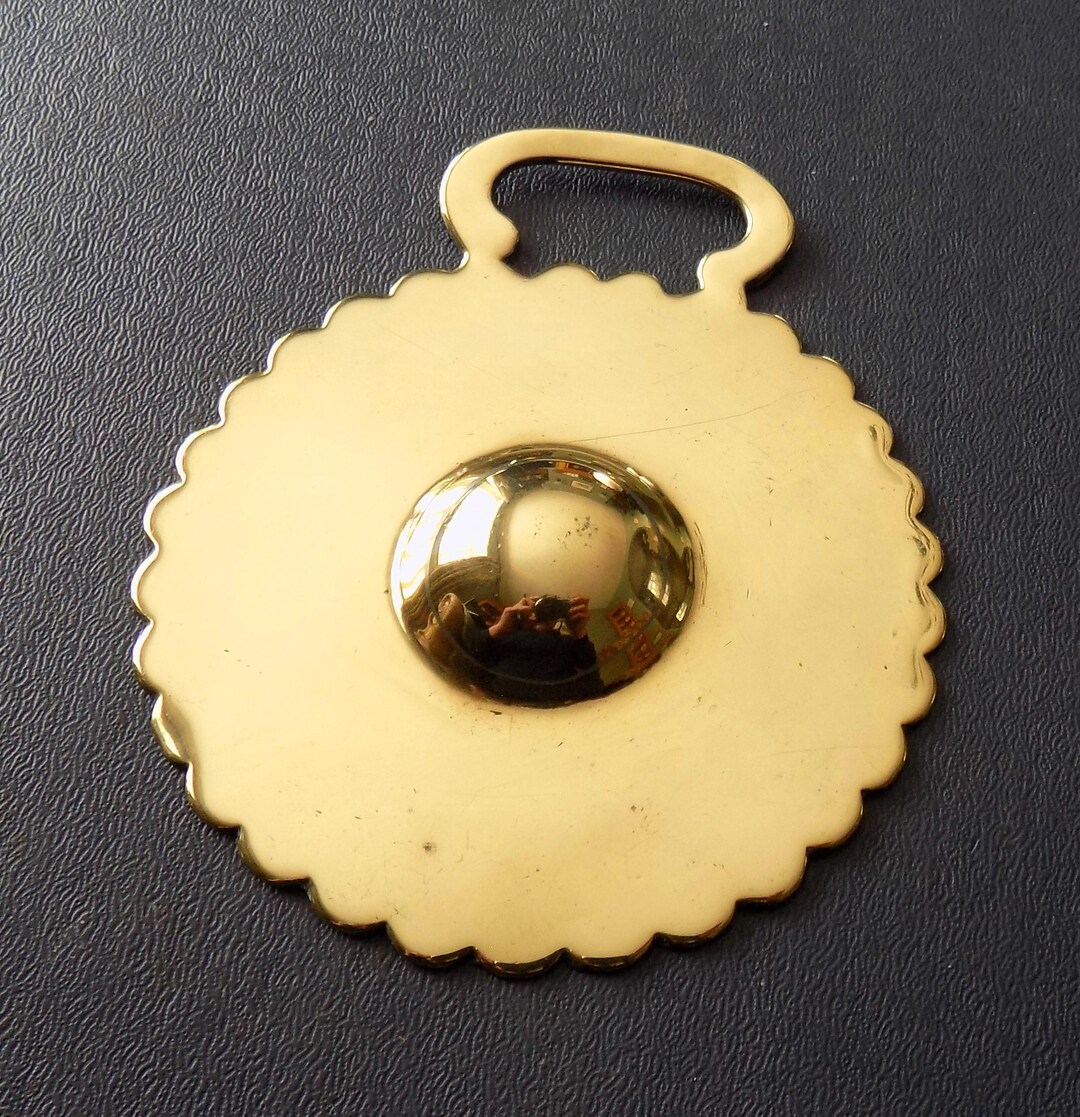Antique HORSE BRASS With Raised Central Sun Disc in Solid Border Made ...