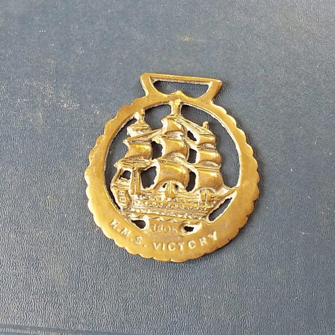 Vintage HORSE BRASS HMS Victory Galleon 1805 Design Made in England - Etsy